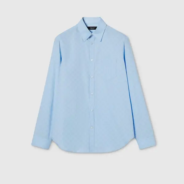 Gucci Gg Cotton Poplin Shirt - Blue