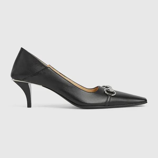 Gucci Leather Vittoria Pump With Horsebit - Black