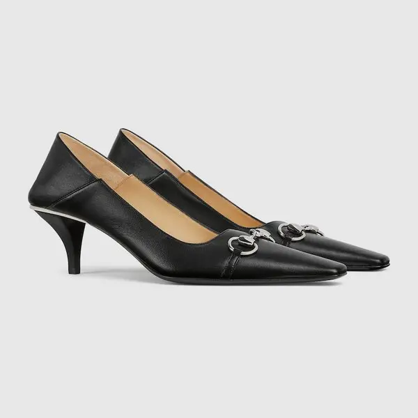 Gucci Leather Vittoria Pump With Horsebit - Black