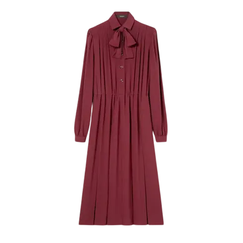 Gucci Silk Crêpe De Chine Dress - Bordeaux