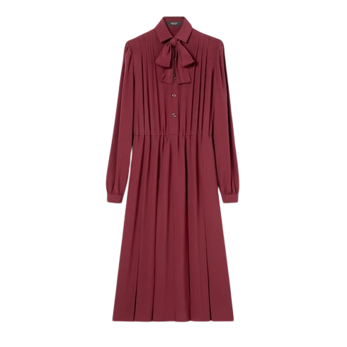 Gucci Silk Crêpe De Chine Dress - Bordeaux