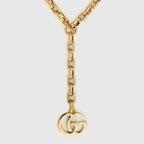 Gucci Gg Marmont Pendant Chain Necklace - Gold-toned Metal