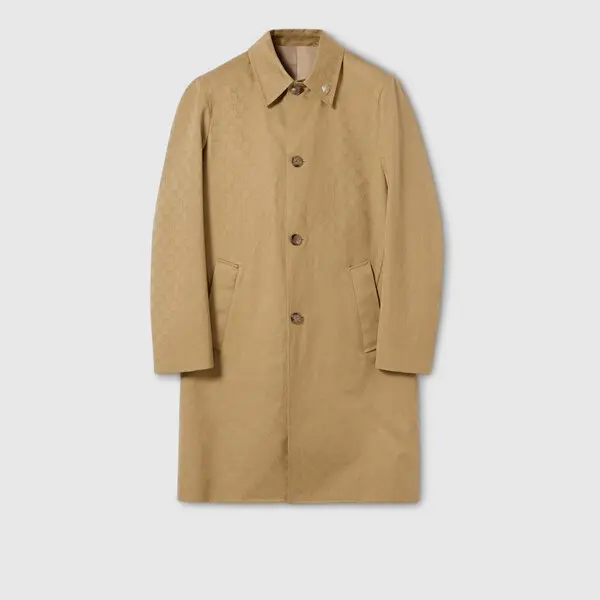 Gucci Gg Cotton Gabardine Coat