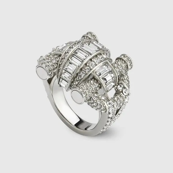 Gucci Staffa Crystal Ring