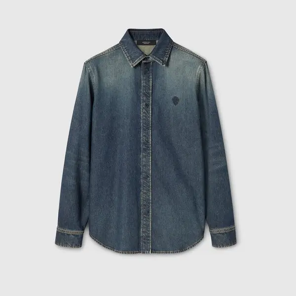 Gucci Washed Certified Cotton Denim Shirt - Blue