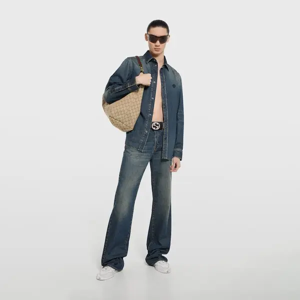 Gucci Washed Certified Cotton Denim Shirt - Blue