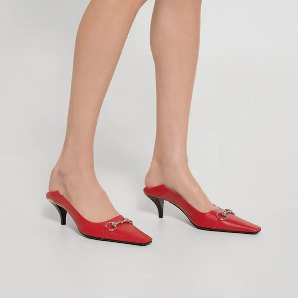 Gucci S Vittoria Leather Pump - Red