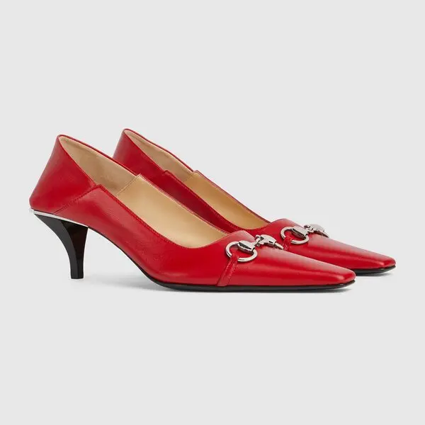 Gucci S Vittoria Leather Pump - Red
