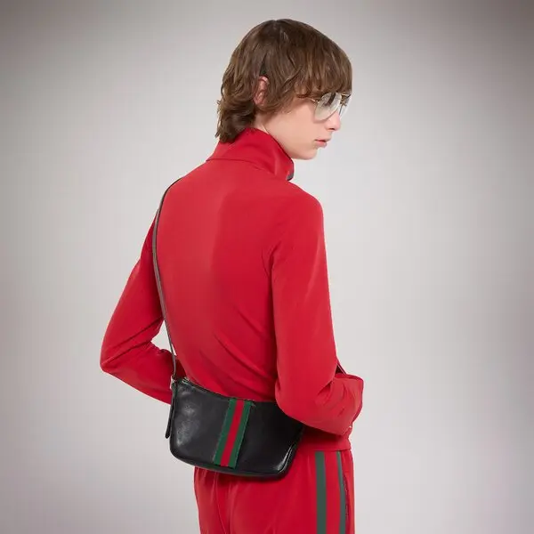 Gucci Lunetta Leather Crossbody Bag