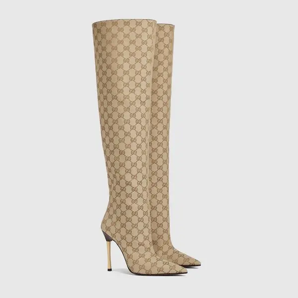 Gucci Gg Canvas Bombshell Boot