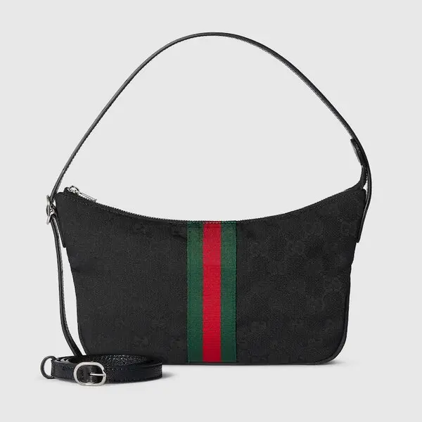 Gucci Lunetta Small Crossbody Bag Gg Canvas - Black