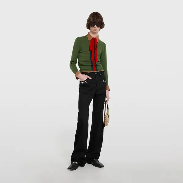Gucci Knit Cashmere Sweater With Ribbon