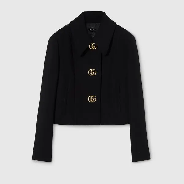 Gucci Crêpe Wool Jacket With Double G Button