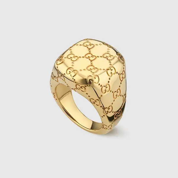 Gucci Gg Motif Signet Ring