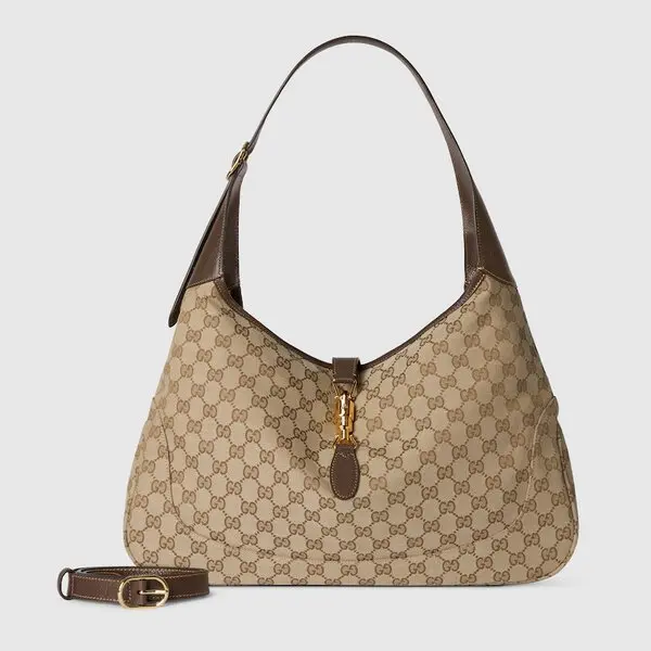 Gucci Jackie 1961 Large Crossbody Bag Gg Canvas - Beige