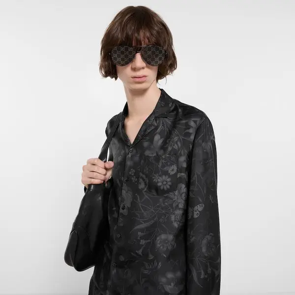 Gucci Printed Silk Twill Bowling Shirt