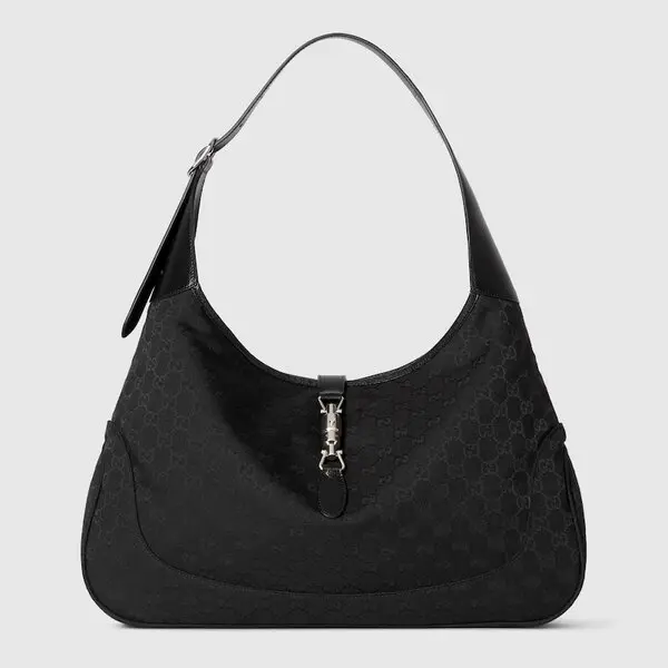 Gucci Jackie 1961 Large Crossbody Bag Gg Canvas - Black