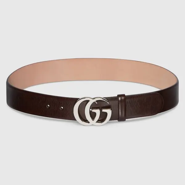 Gucci Flat Marmont Belt - Brown