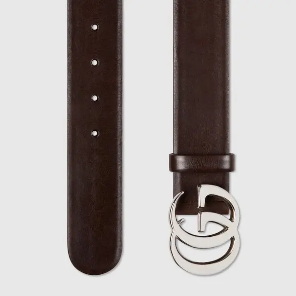 Gucci Flat Marmont Belt - Brown