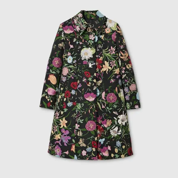 Gucci Flora Silk Brocade Coat