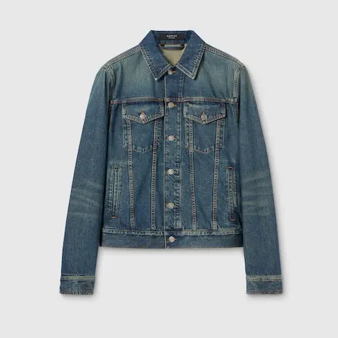 Gucci Cotton Denim Jacket With Horsebit