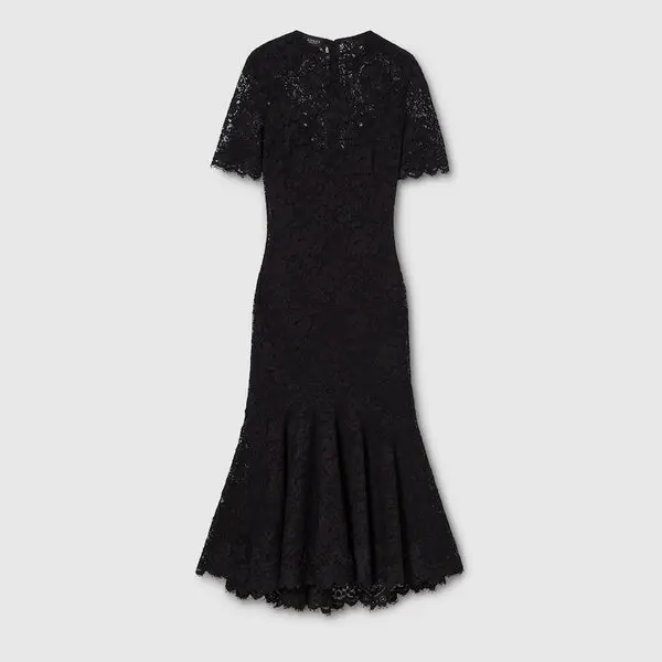 Gucci Gg Flower Stretch Lace Dress