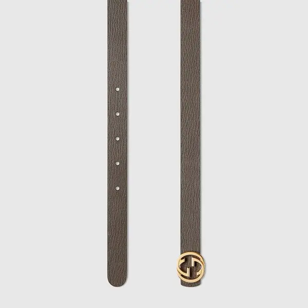 Gucci Reversible Thin Belt With Interlocking G Buckle