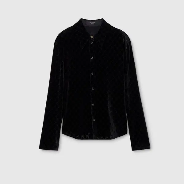 Gucci Gg Stretch Devoré Velvet Shirt