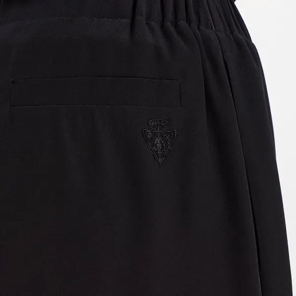 Gucci Silk Crêpe De Chine Wide Leg Pants - Black