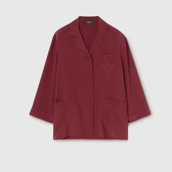 Gucci Silk Crêpe De Chine Shirt With Embroidery