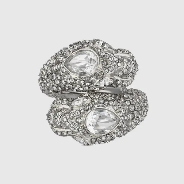 Gucci Dionysus Crystal Ring - Palladium-toned Metal