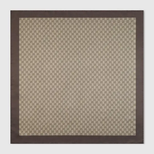 Gucci Printed Silk Twill Carr - Beige
