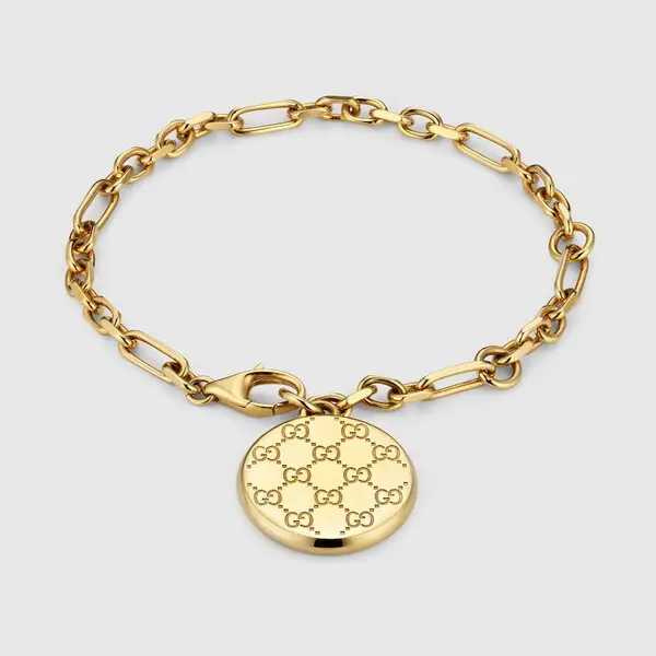 Gucci Gg Motif Charm Chain Bracelet - Gold-toned Metal