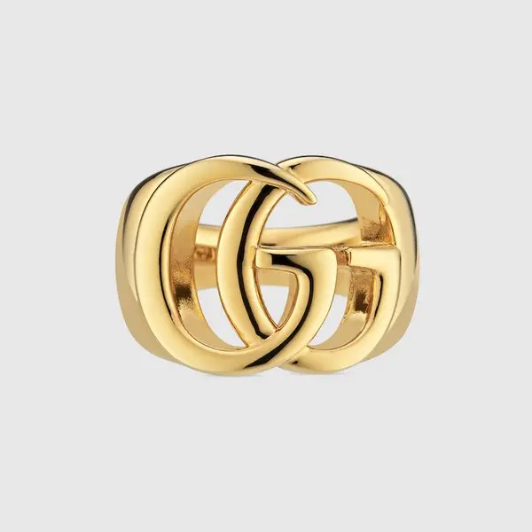 Gucci Gg Marmont Cut-out Band Ring - Gold-toned Metal