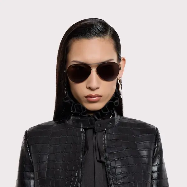Gucci Pilot Frame Sunglasses With Interlocking G