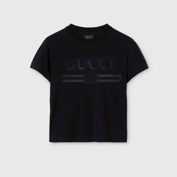 Gucci Cotton Jersey T-shirt With Devoré Detail - Black