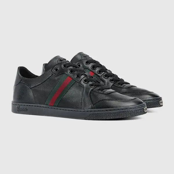 Gucci Leather Low-top Sneaker - Black
