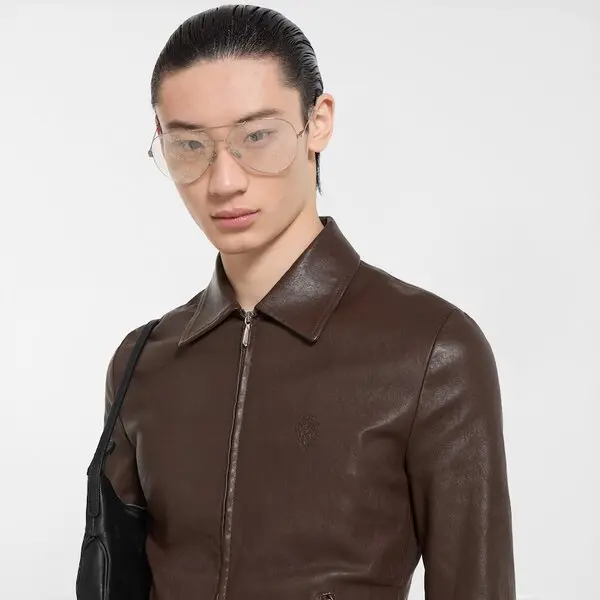Gucci Washed Stretch Nappa Leather Jacket - Brown