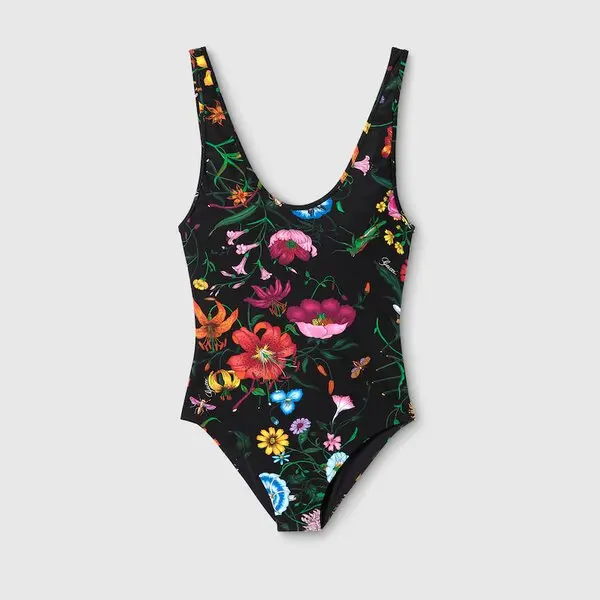Gucci Printed Sparkling Jersey Swimsuit - Black