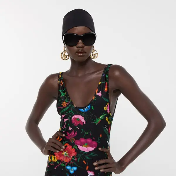 Gucci Printed Sparkling Jersey Swimsuit