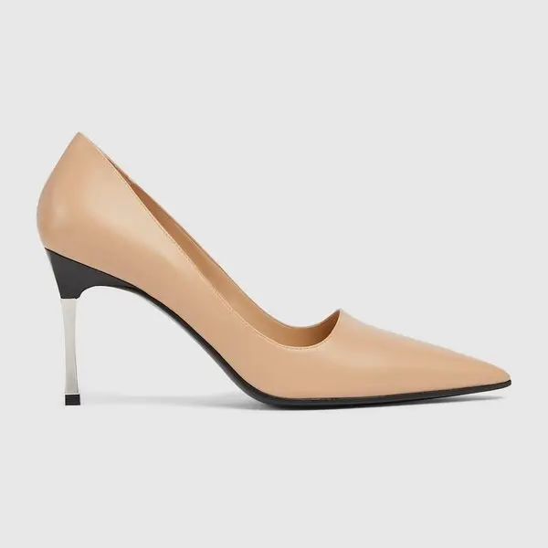Gucci Pumps In Leather With Stiletto Heel - Pink
