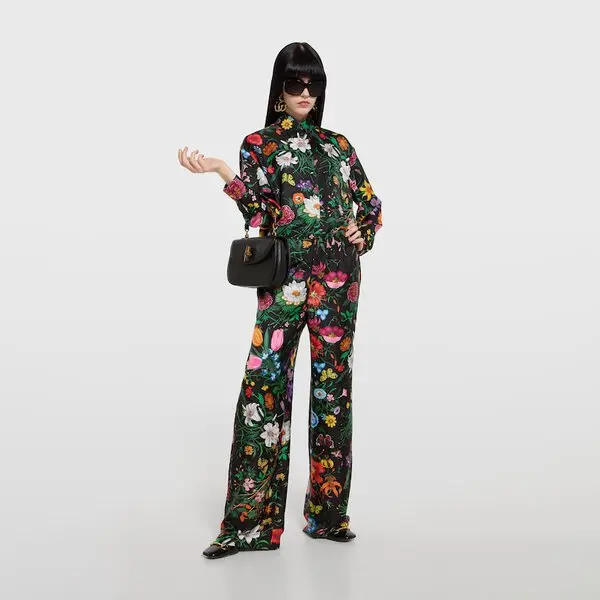 Gucci Printed Silk Twill Pants