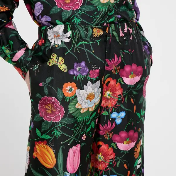 Gucci Printed Silk Twill Pants