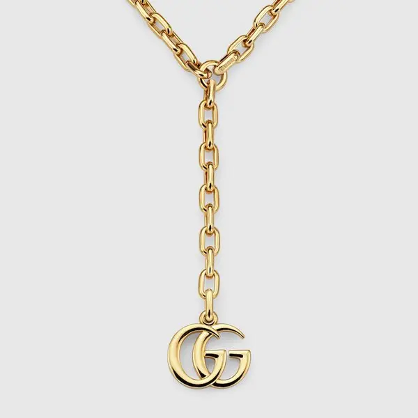Gucci Gg Marmont Pendant Chain Necklace - Gold-toned Metal
