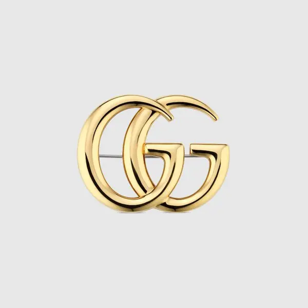 Gucci Gg Marmont Brooch - Gold-toned Metal