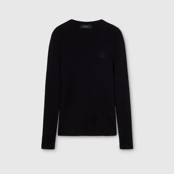 Gucci Fine Cashmere Silk Top With Embroidery