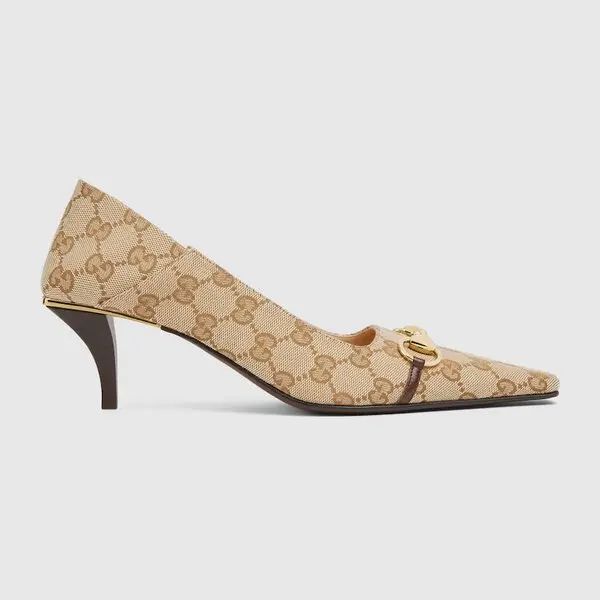 Gucci Vittoria Gg Canvas Pump - Beige