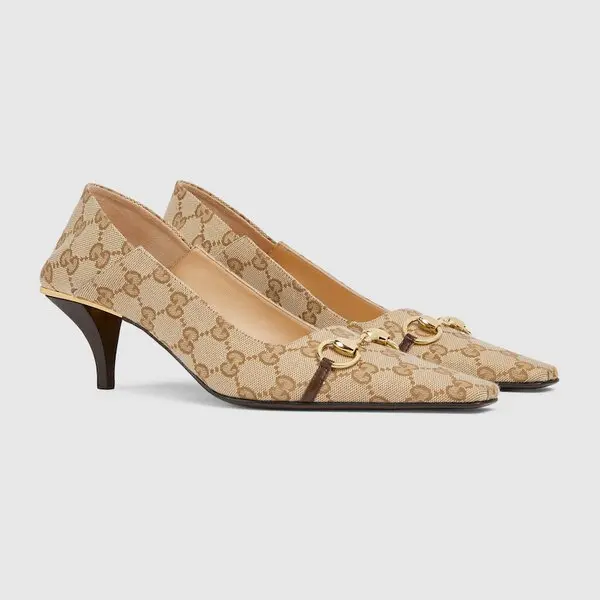 Gucci Vittoria Gg Canvas Pump - Beige