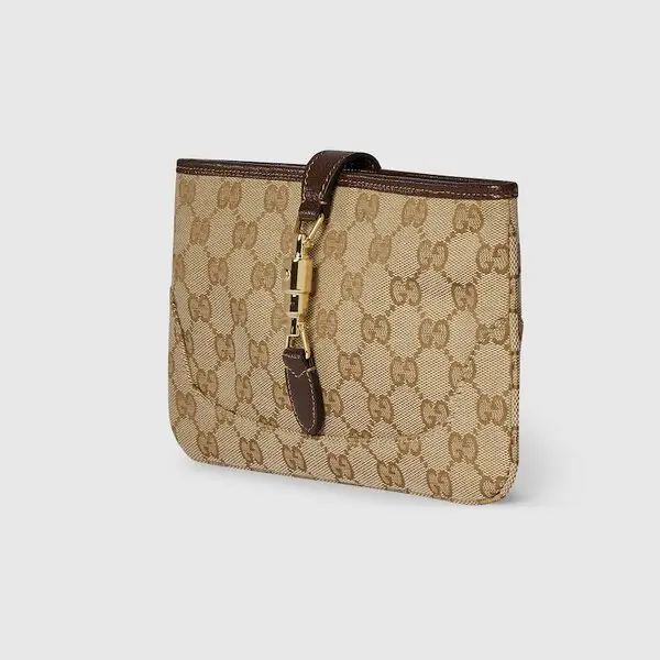 Gucci Jackie Small Pouch Gg Canvas - Beige