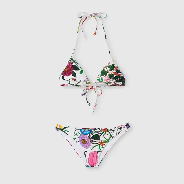 Gucci Printed Sparkling Jersey Bikini - White